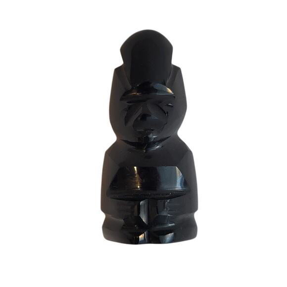 Vintage | Accents | Vintage Black Onyx Obsidian Aztec Mayan Inca Figure ...